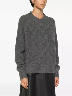 ALLUDE Basket-weave Raglan-sleeve Sweater