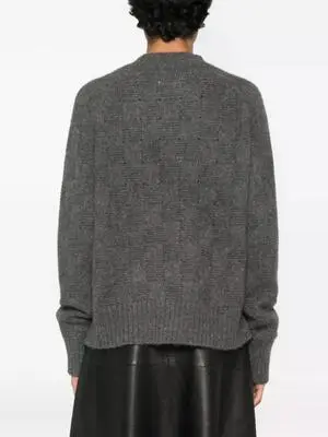 ALLUDE Basket-weave Raglan-sleeve Sweater