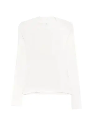 Imperial Lace-panel Long-sleeve T-shirt - Neutrals