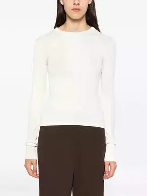 Imperial Lace-panel Long-sleeve T-shirt - Neutrals