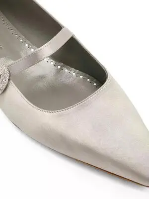 Manolo Blahnik Auluspla Crystal-buckle Ballet Flats