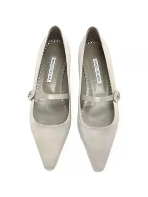 Manolo Blahnik Auluspla Crystal-buckle Ballet Flats