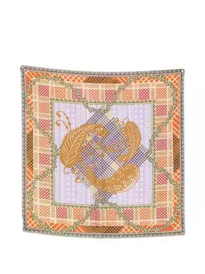 MANTERO 1902 Print Patchwork-effect Scarf - Orange