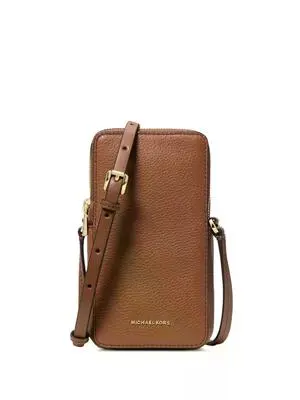 Michael Kors Jet Set Small Pebbled Leather Smartphone Crossbody Bag - Brown