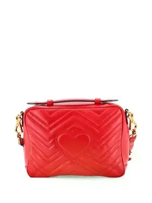 Gucci Gg Marmont Zip Around Camera Bag Matelasse Leather Small Shoulder Bag