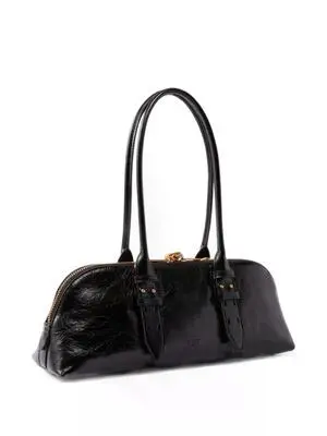 Pinko Escape Bag Horizontal Large Handbag In New Shiny Leather