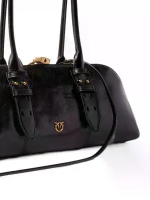 Pinko Escape Bag Horizontal Large Handbag In New Shiny Leather