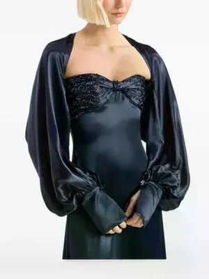 GENNY Satin-finish Draped-back Jacket