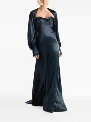 GENNY Satin-finish Draped-back Jacket