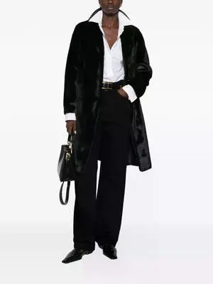BETTA CORRADI Faux-fur Notch-lapel Coat - Black
