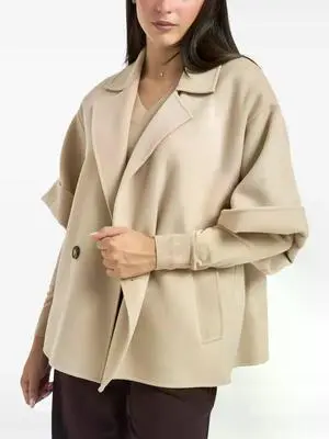 Max Mara Double-breasted Short-sleeve Coat