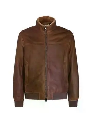 Canali Shearling-lined Leather Jacket