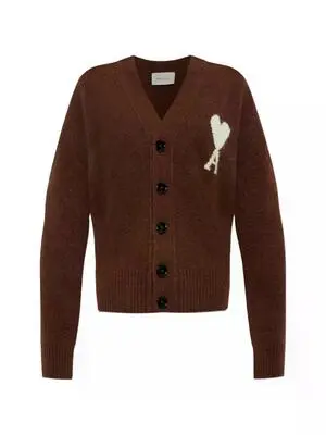 AMI Paris De Coeur Cardigan - Brown