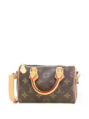 LOUIS VUITTON Speedy Bandouliere Nm Bag Monogram Canvas Nano Crossbody Bag - Brown