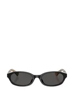Burberry Check Oval-frame Sunglasses - Black