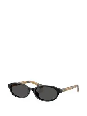 Burberry Check Oval-frame Sunglasses