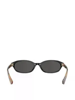 Burberry Check Oval-frame Sunglasses