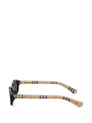 Burberry Check Oval-frame Sunglasses