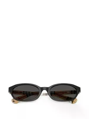 Burberry Check Oval-frame Sunglasses