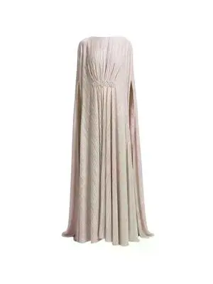 GEMY MAALOUF Beaded Pleated Maxi Kaftan - Pink