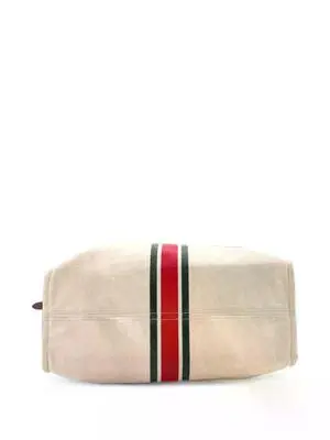 Gucci Foldable Web Canvas With Leather Small Tote Bag