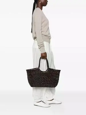 Dragon Diffusion Nantucket Cactus Woven Leather Tote Bag