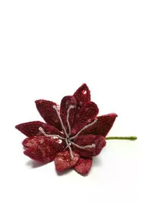 Malìparmi Precious Sequin-embellished Flower Brooch - Red