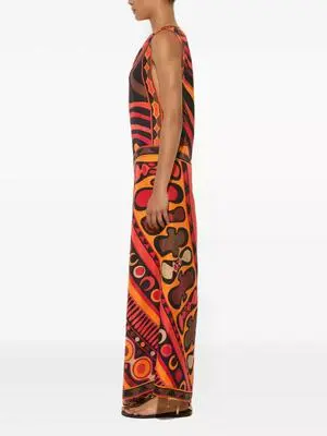 Emilio Pucci Marmo And Soleil Prints Asymmetrical Silk Dress