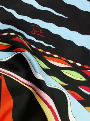 Emilio Pucci Mixed Print Silk Scarf