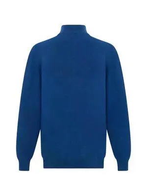 Fedeli Quarter-zip Cashmere Sweater - Blue