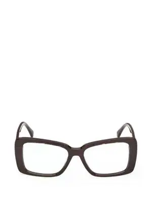 Max Mara Rectangle-frame Clip-on Glasses - Brown