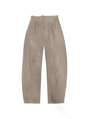 CORTANA Lupe Striped Linen Wide-leg Trousers - Blue