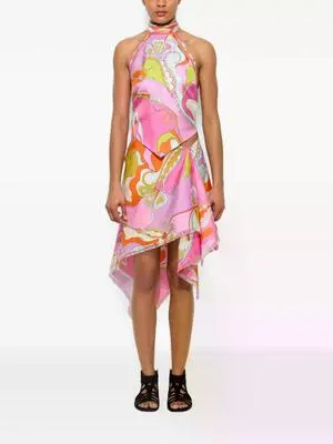 Emilio Pucci Orchidee-print Silk Skirt