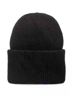 NAPAPIJRI Evei Ribbed-knit Logo-patch Beanie Hat - Black