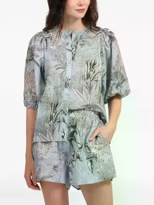 Las Surenas Tropique Balloon-sleeve Shirt