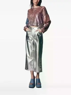 IN THE MOOD FOR LOVE Coco Sunset Sequin-embellished Top - Brown