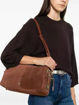 Pinko Love Birds Buckle-detail Shoulder Bag - Brown