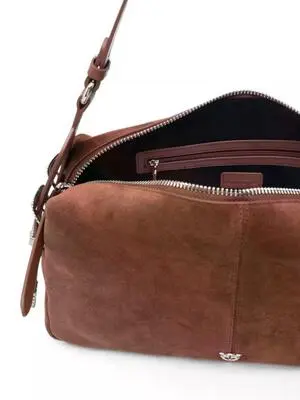 Pinko Love Birds Buckle-detail Shoulder Bag - Brown