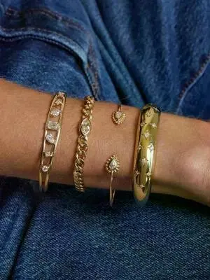 Zoe Chicco Embellished Cuff Bracelet