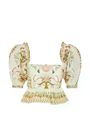 LUG VON SIGA Daphne Ruffled Peplum Top