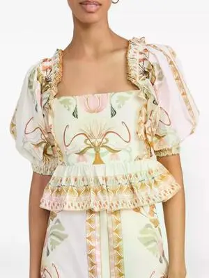 Lug Von Siga Daphne Ruffled Peplum Top