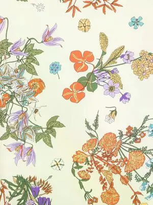 MANTERO 1902 Floral-print Silk Scarf - Blue
