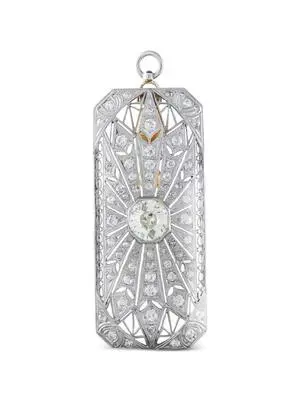 LB EXCLUSIVE Art Deco Diamond Brooch - Silver