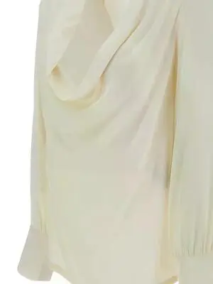 Federica Tosi Cowl-neck Long-sleeve Blouse - Neutrals