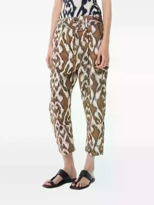 MARIA CHER Moreno Dabir Printed Cropped Trousers - Brown