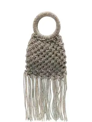 TWENTY FOURHAITCH Maronti Crystal-embellished Fringed Tote Bag - Silver