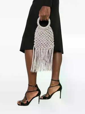 TWENTY FOURHAITCH Maronti Crystal-embellished Fringed Tote Bag