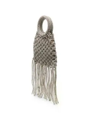 TWENTY FOURHAITCH Maronti Crystal-embellished Fringed Tote Bag