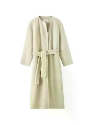 Almada Label Shea Belted Shearling Coat - Neutrals