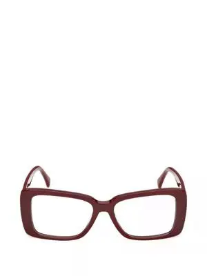 Max Mara Rectangle-frame Clip-on Glasses - Red